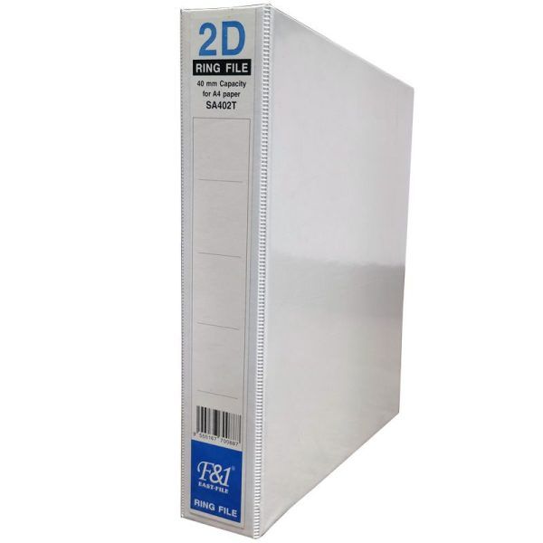 EAST FILE A4 2D WHITE PVC RING FILE WITH FULL TRANSPARENT 25 40 50 65 EAST FILE A4 2D WHITE PVC RING FILE WITH FULL TRANSPARENT 25 40 50 65
