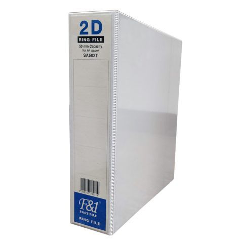 EAST-FILE A4 2D WHITE PVC RING FILE WITH FULL TRANSPARENT (25/40/50/65 ...