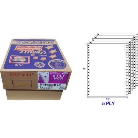 SONOFORM 9.5″ X 11″ A4 5 PLY NCR BLANK COMPUTER FORM (400 FANS) (55GSM ...